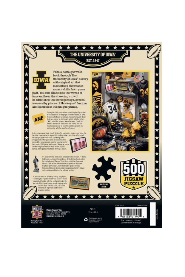 IOWA HAWKEYES LOCKER ROOM PUZZLE (500 PIECE) – A La Mode